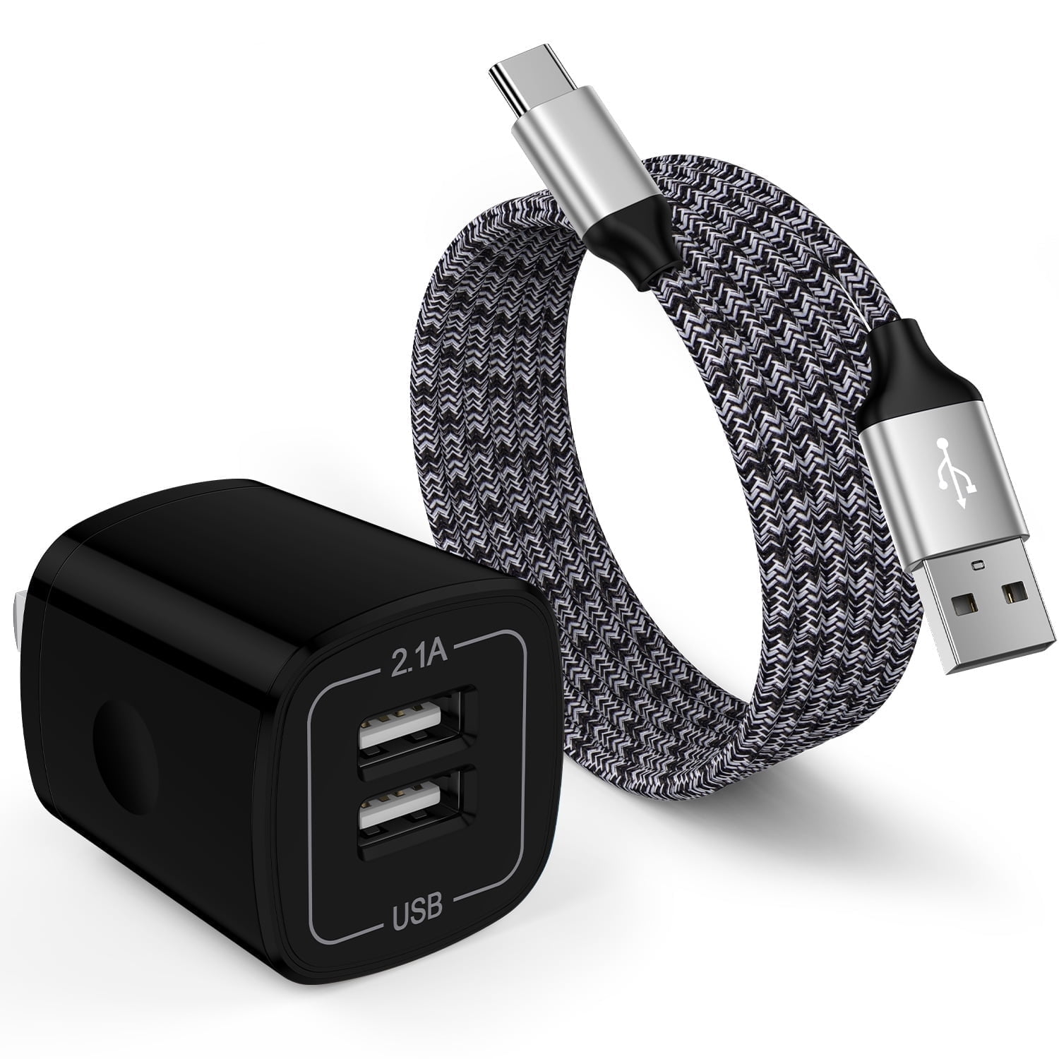 Hootek Dual Port Fast Charger 2 Port USB Adapter 2.1A Wall Charger ...