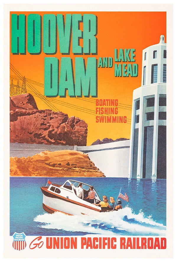 Hoover Dam - Union Pacific - Vintage Travel Poster (24x36Inches(Black ...