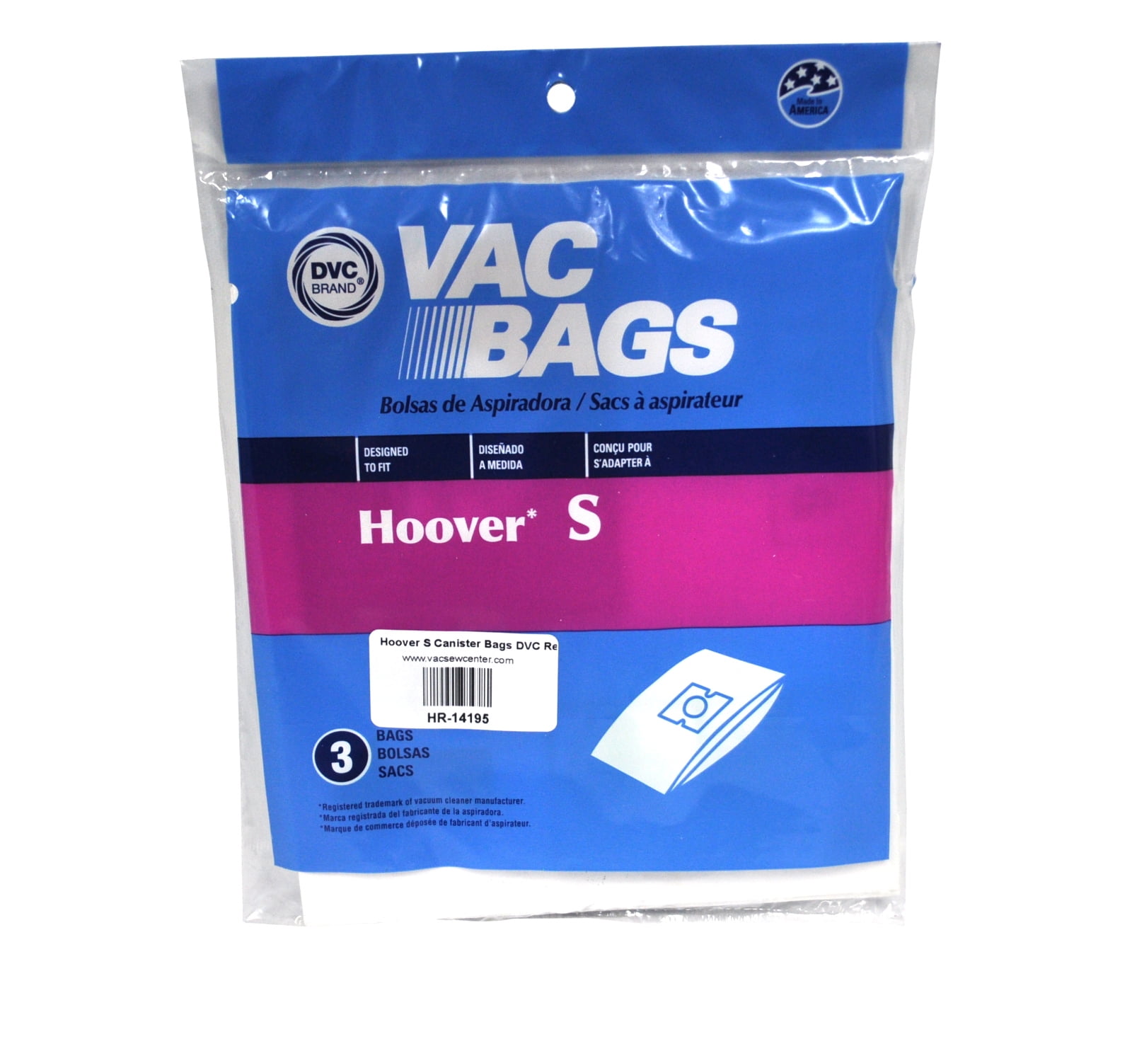 Hoover Type S Canister Vacuum Cleaner Bags, DVC Replacement Brand ...