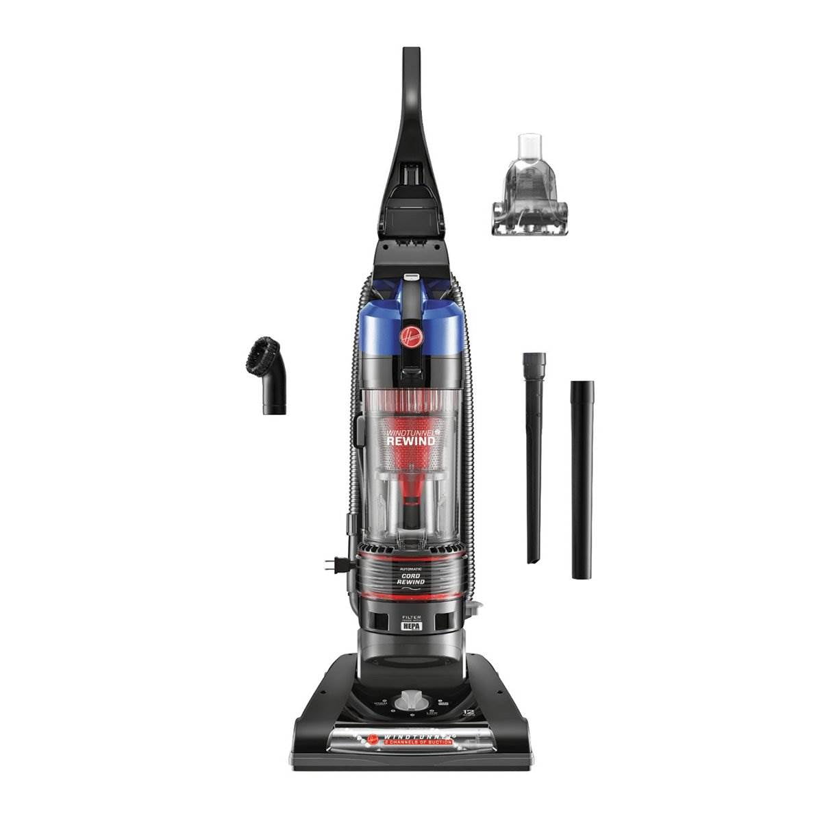 Hoover WindTunnel 2 Cord Rewind Bagless Upright Vacuum w/ Accessories ...