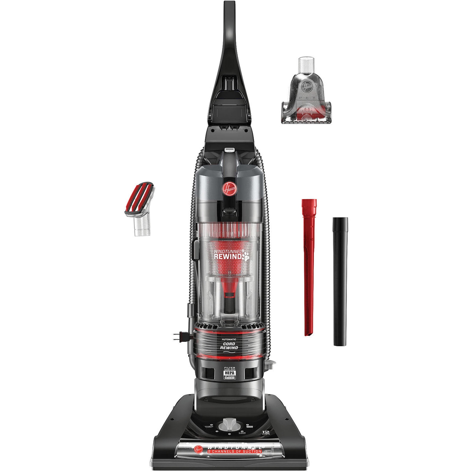 Hoover WindTunnel 2 Rewind Pet Bagless Upright Vacuum, UH70831PC ...