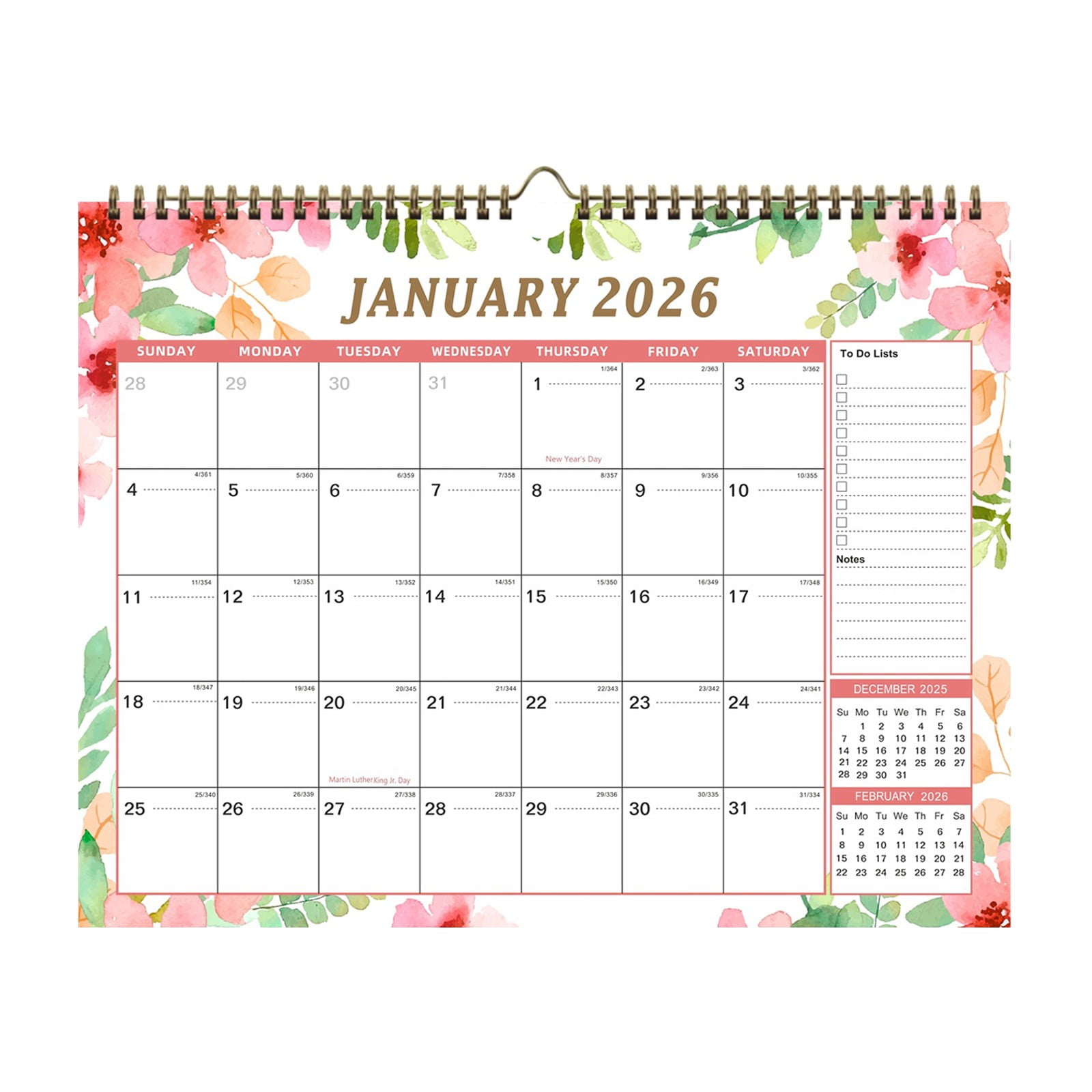 Hoowood 2026-2027 Daily Affirmations Desk Calendar with 18 month ...
