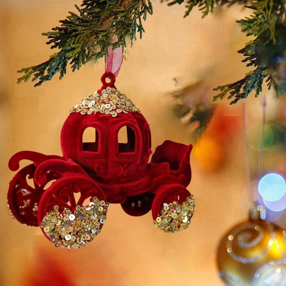 Hoowood Christmas Ornament - Individual Red and Gold Hanging ...