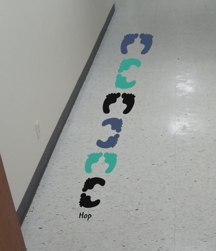 Hop Feet Sensory Path Floor Decals for Kids - Die-Cut Vinyl Sensory ...