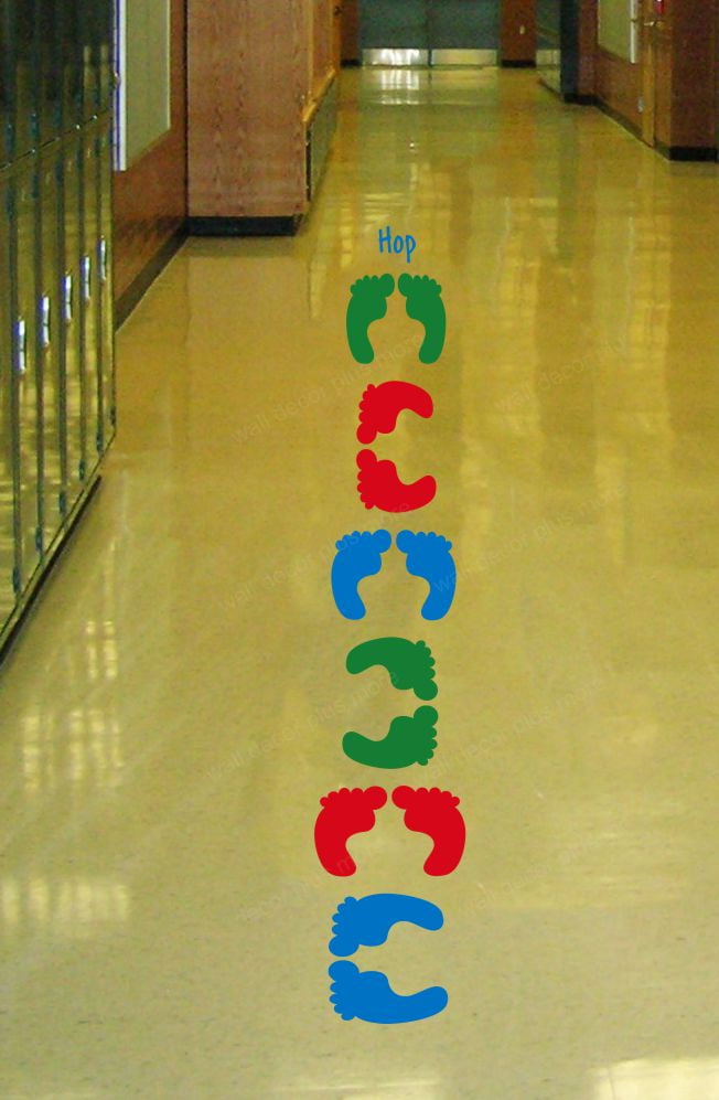 Hop Feet Sensory Walking Path Floor Decals for Kids - Die-Cut Vinyl ...