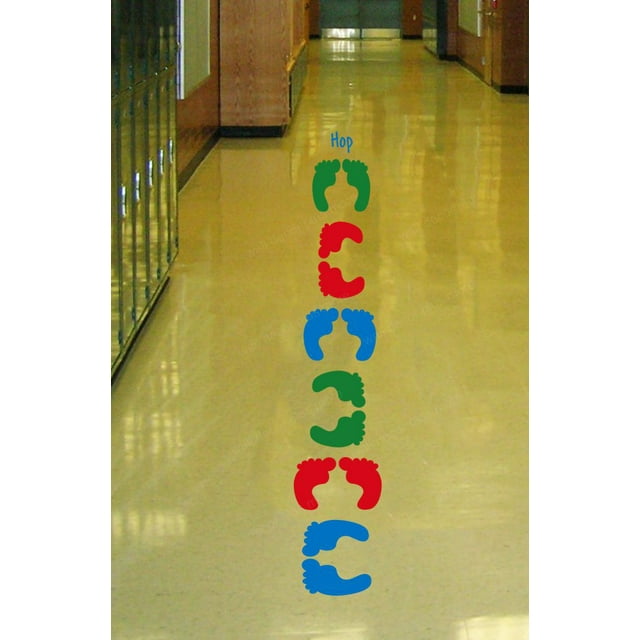 Hop Feet Sensory Walking Path Floor Decals for Kids - Die-Cut Vinyl ...