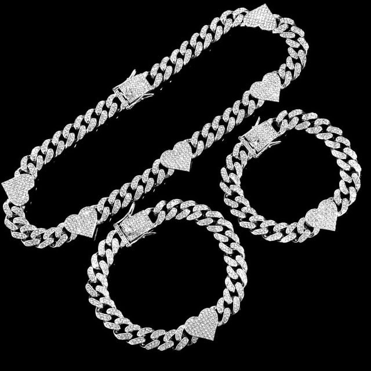 Hop Iced Out Bling Miami Cuban Link Chain Necklace Jewelry - Walmart.com