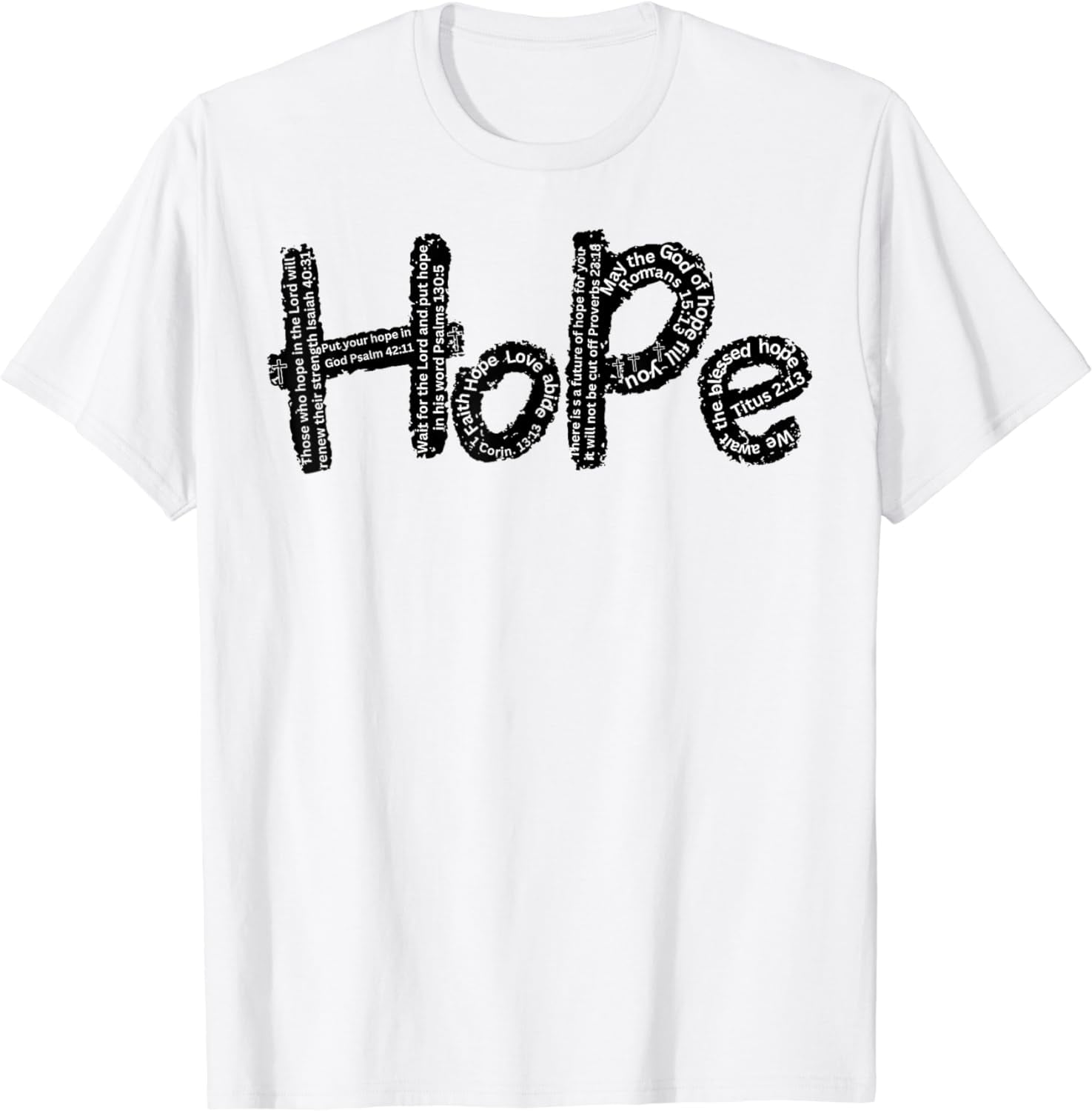 Hope Bible Verses Apparel | Faith Spiritual Scripture Based T-Shirt ...