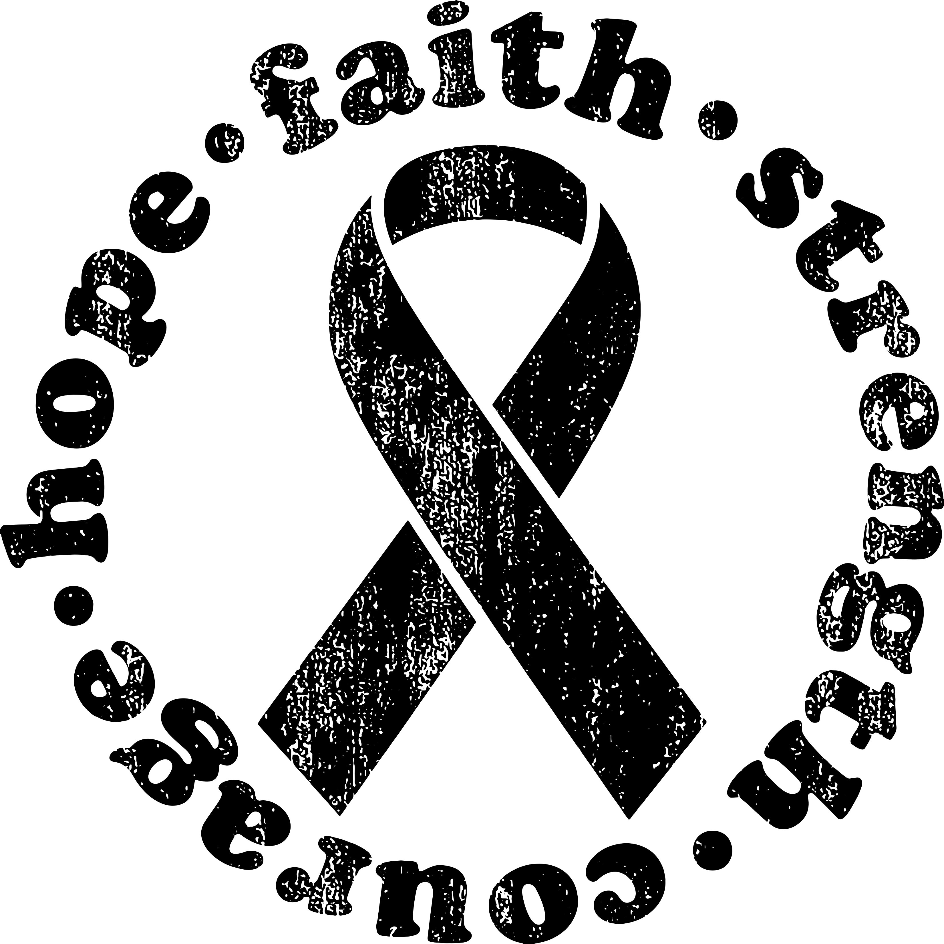 Hope Faith Strength Courage Black Pink Cancer Ribbon Great Gift Idea ...