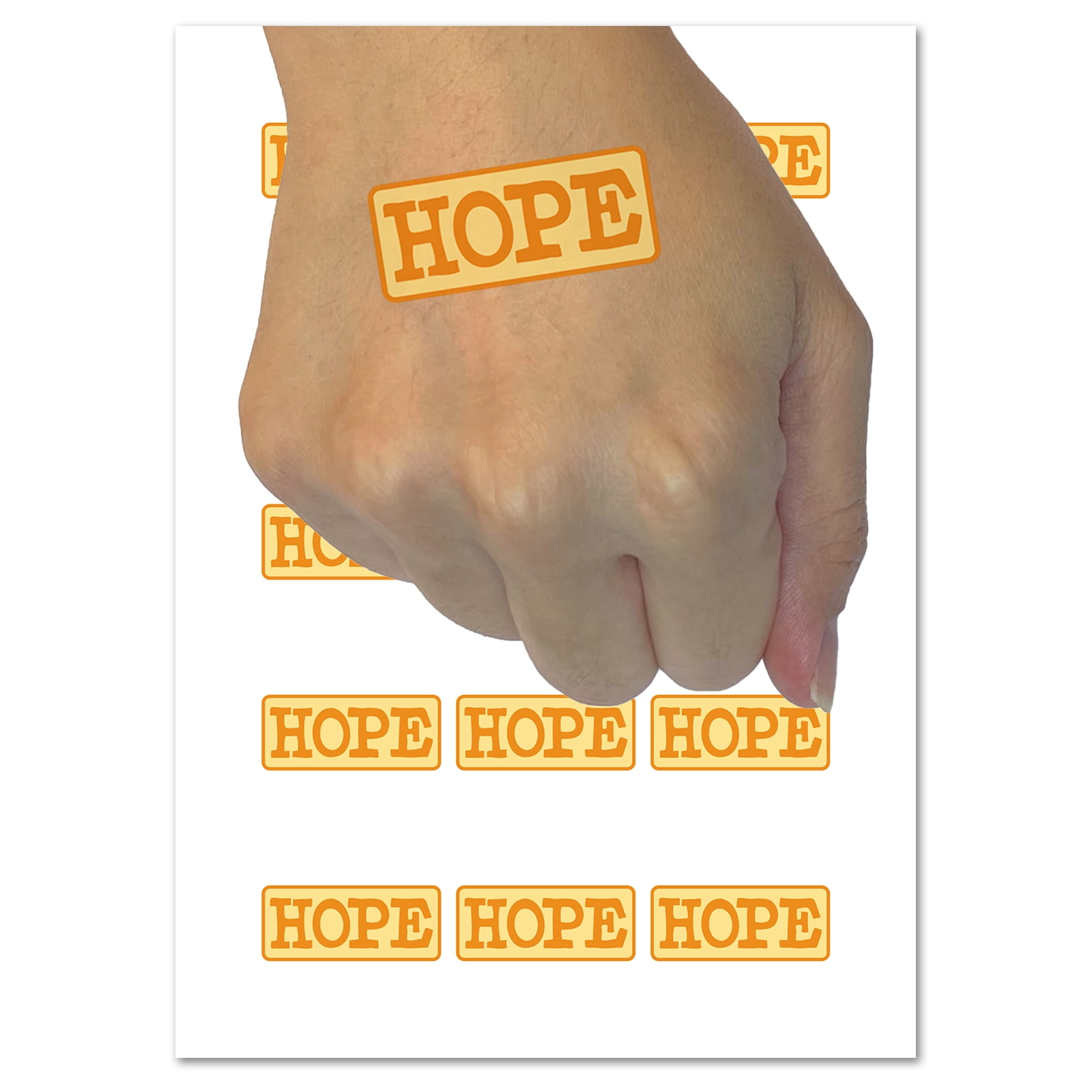 Hope Fun Text Water Resistant Temporary Tattoo Set Fake Body Art ...