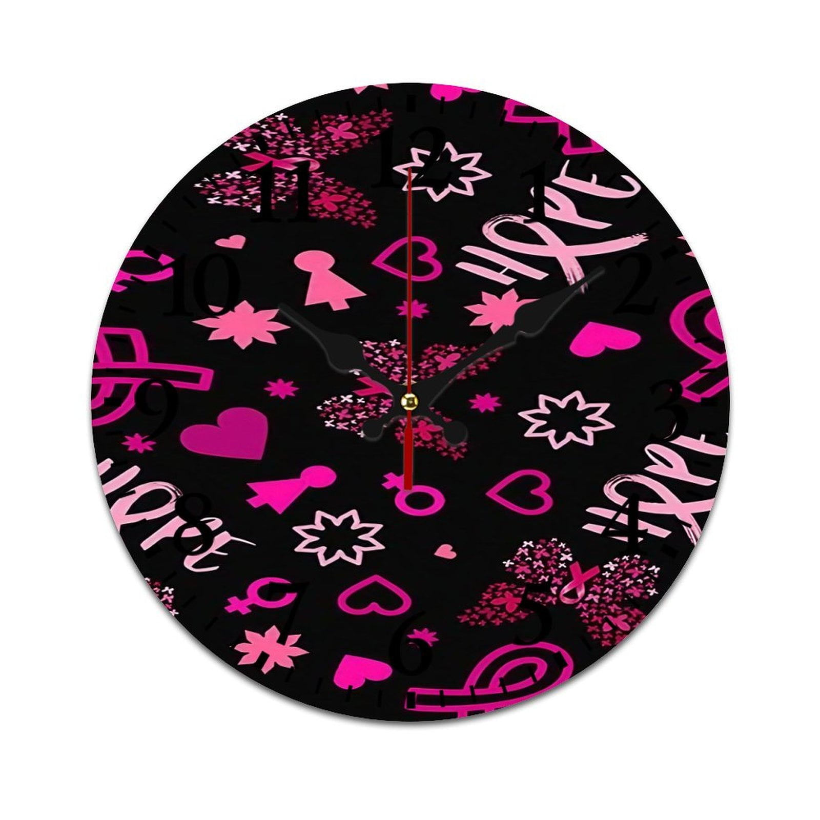 Hope Heals Awareness Wall Clock Modern Design Clocks Wall Hanging Home ...