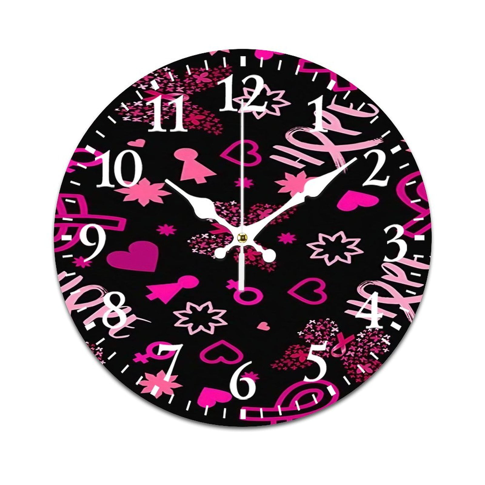 Hope Heals Awareness Wall Clock Modern Design Clocks Wall Hanging Home ...