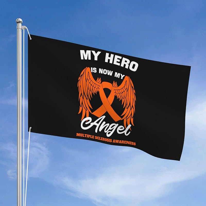 Hope Heart Multiple Sclerosis Awareness Flags For Outside 3x5 Ft Three ...