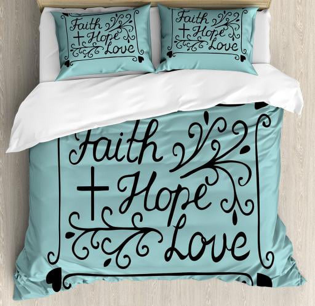 Hope King Size Duvet Cover Set, Hand Lettering Spiritual Faith Hope ...