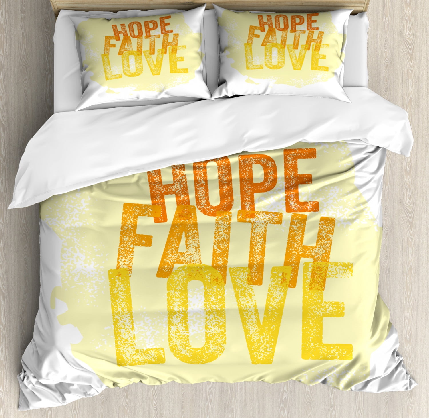 Hope King Size Duvet Cover Set, Inspirational Religious Hope Faith Love ...
