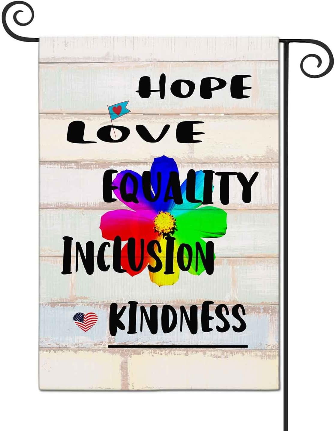 Hope Love Equality Inclusion Kindness Funny Garden Flags Decorative ...