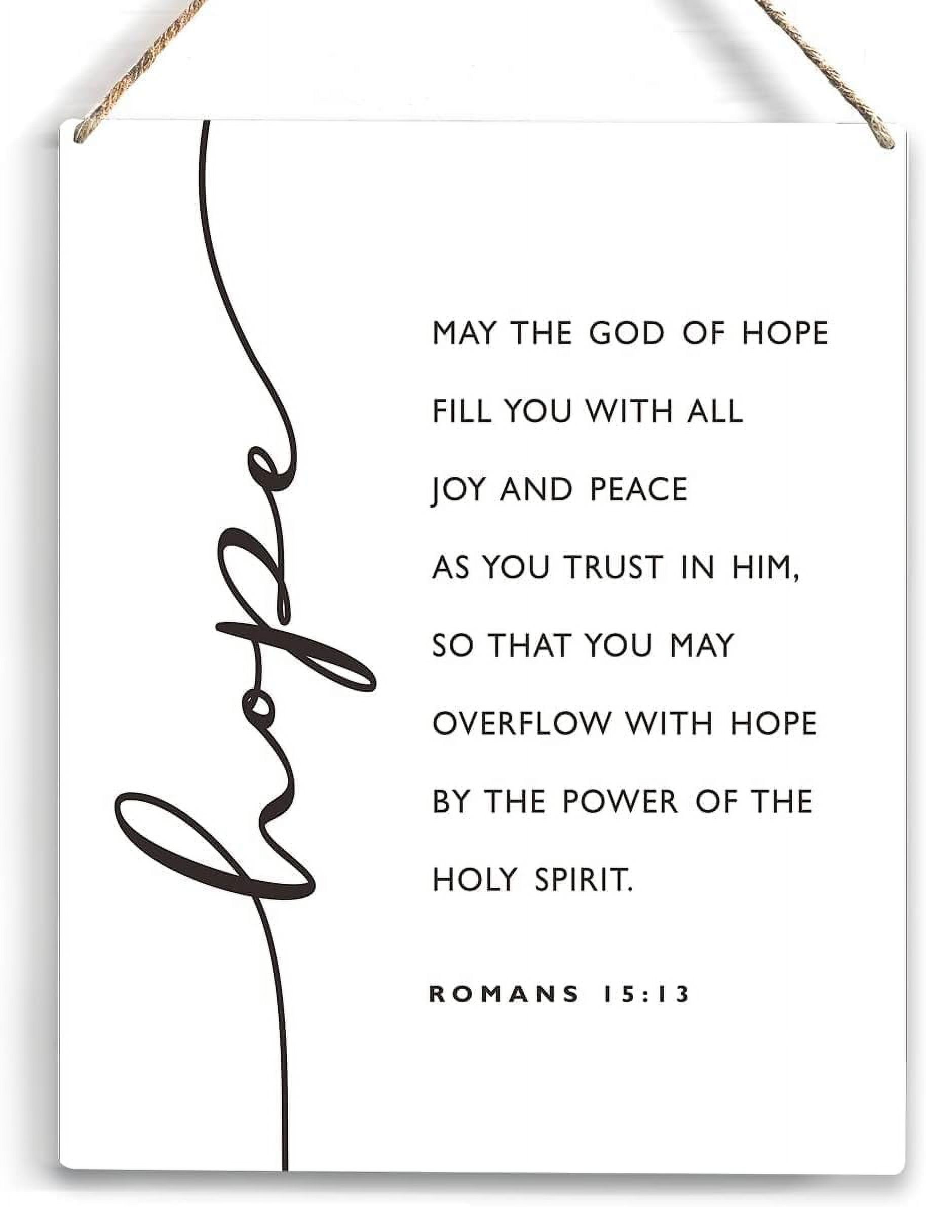 Hope May The God Bible Verse Wood Sign Rustic Romans 15:13 Christian ...