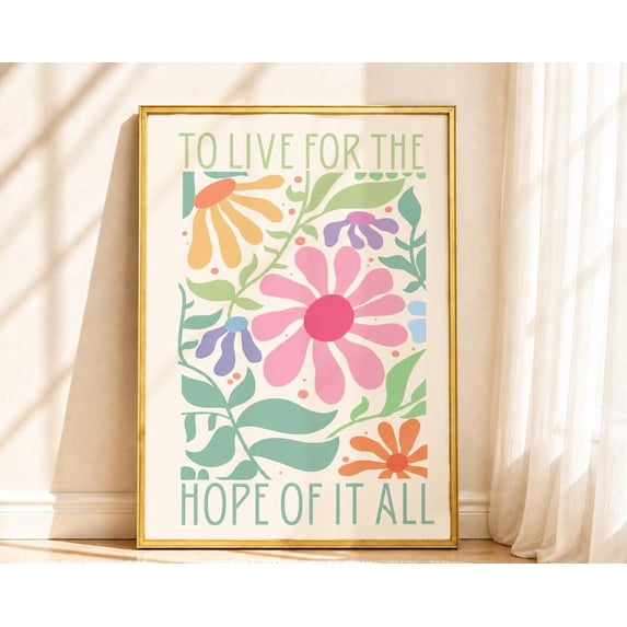 Hope Of It All Pastel Floral Print, Unframed Paper Poster 24x36in ...