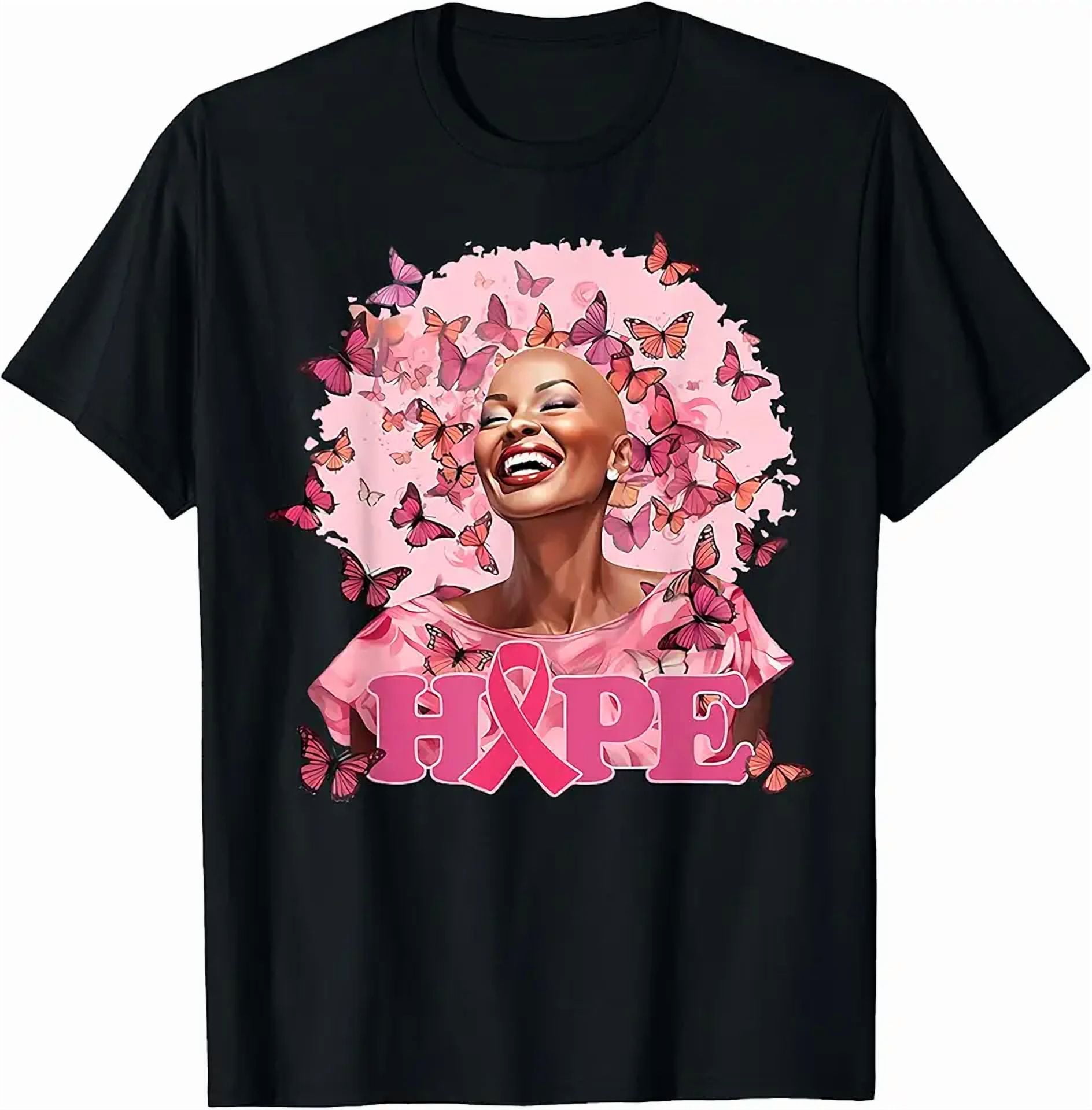 Hope Pink Ribbon African American Breast Cancer Awareness T-Shirt ...