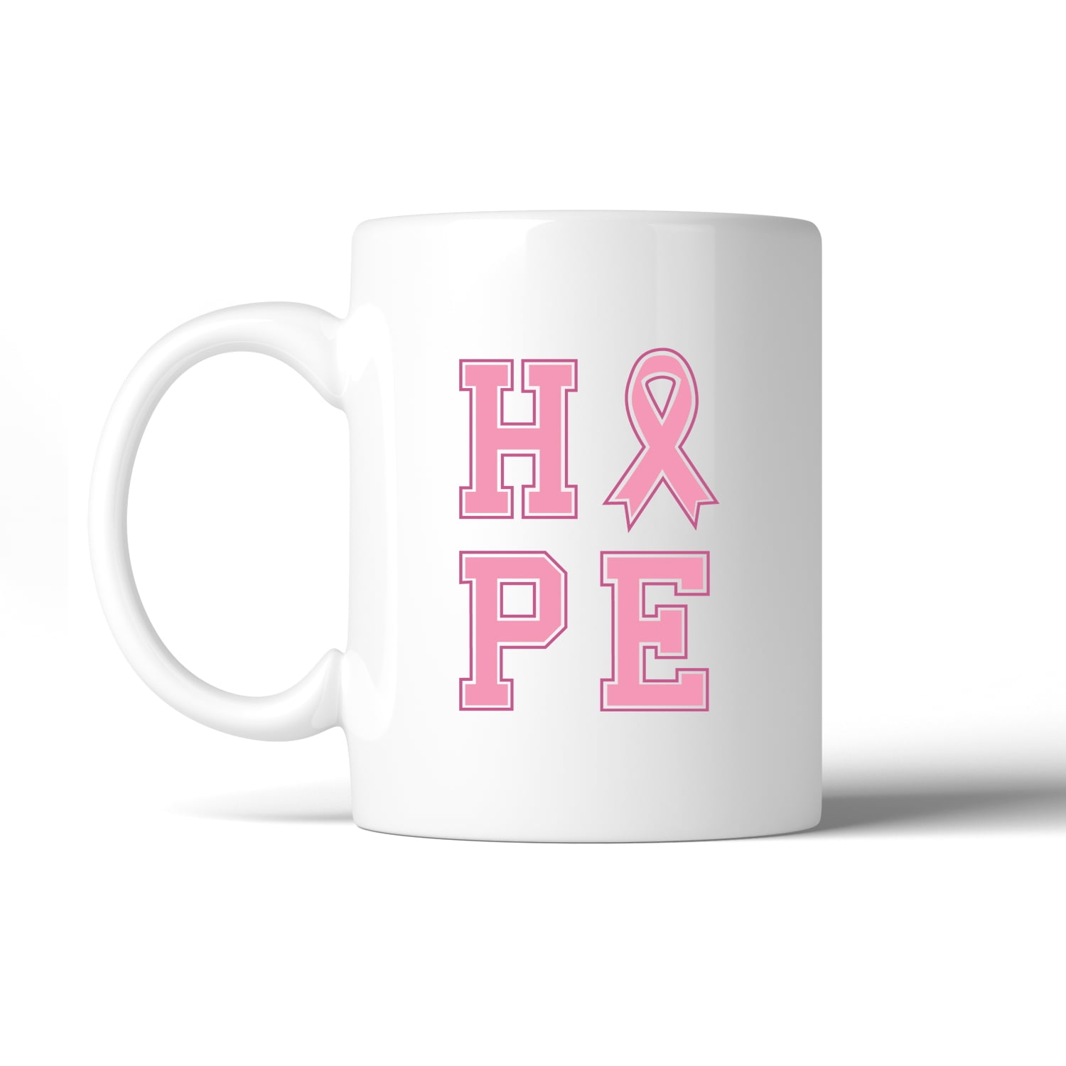 Hope Pink Ribbon Mug Funny Beat Cancer Coffee Mug White Gift Ideas ...