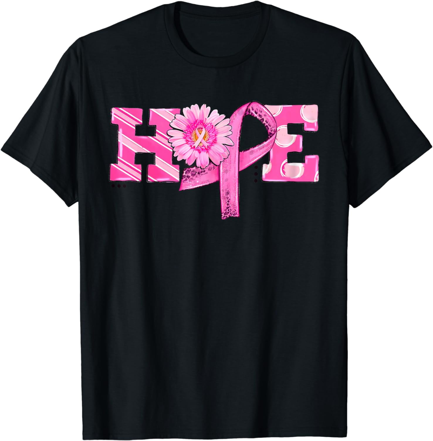 Hope Pink Ribbon Sunflower Breast Cancer Awareness, Warrior T-Shirt ...