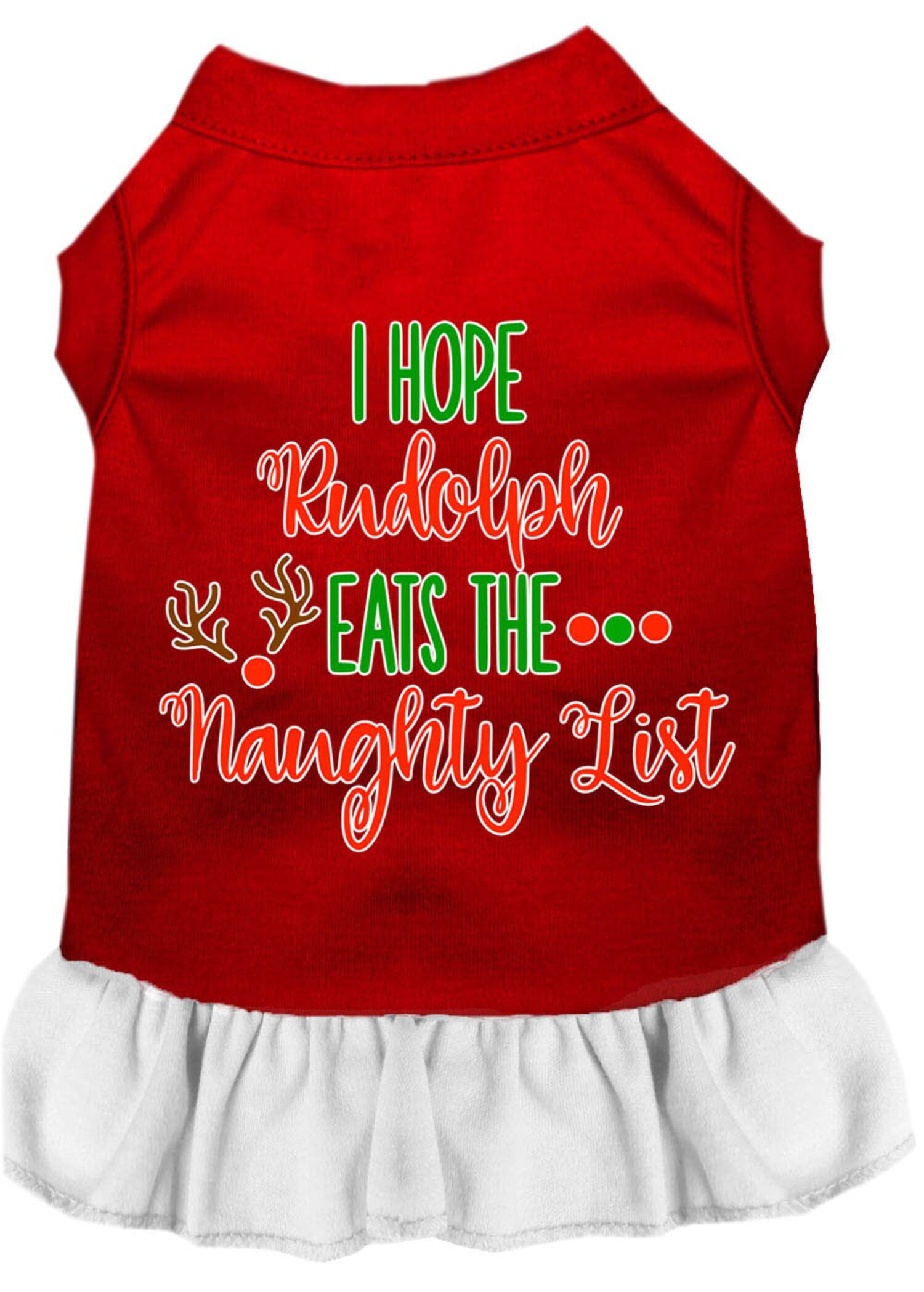 Christmas Pet Dog Cat Dress Screen Printed, "I Hope Rudolph Eats The ...