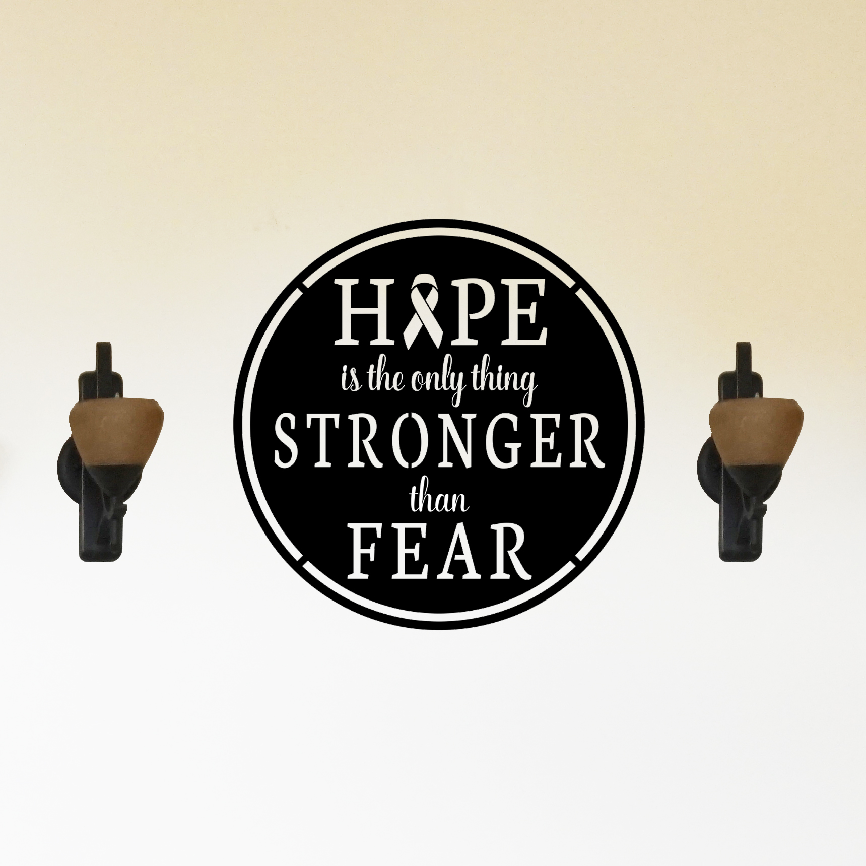 Hope Stronger Than Fear - Inspiring Solid Steel Home Decor Decorative ...