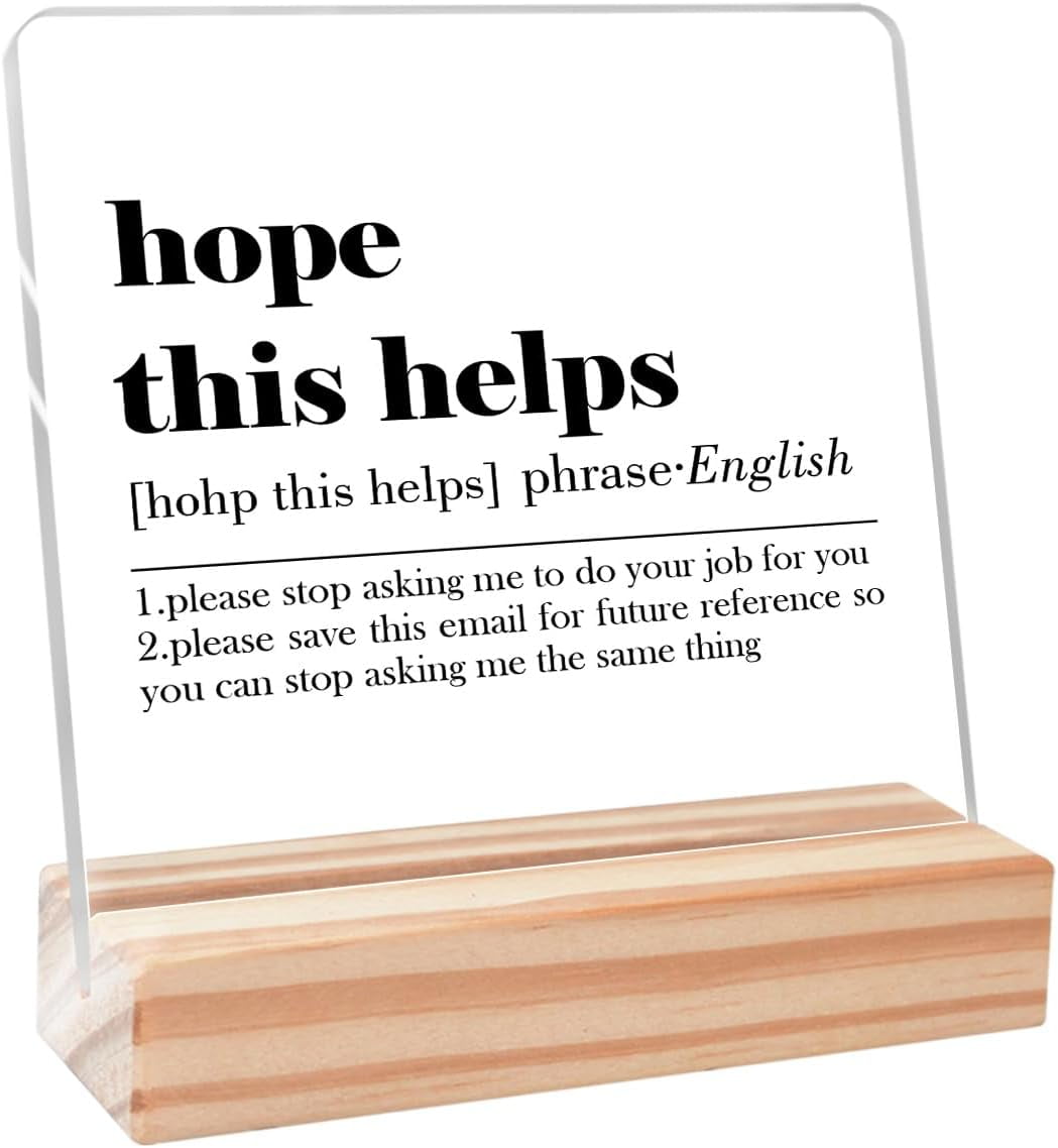 Hope This Helps Definition Acrylic Sign,Funny Office Gifts For Coworker ...