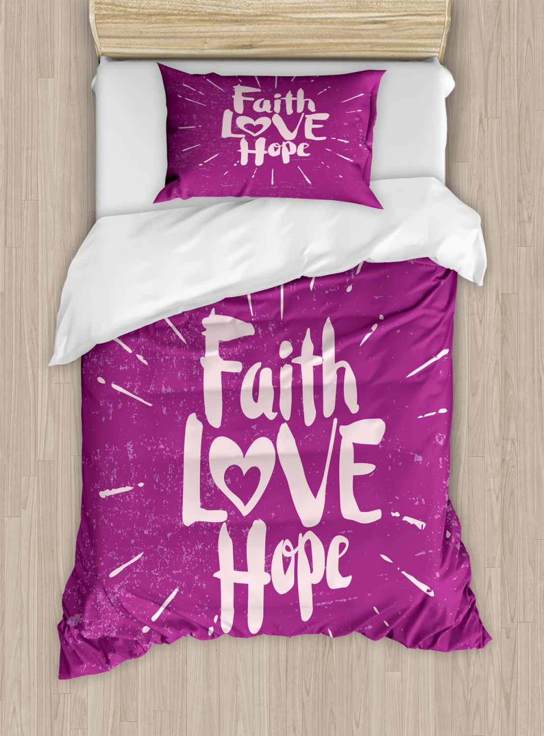 Hope Twin Size Duvet Cover Set, Illustration of Western Spiritual ...