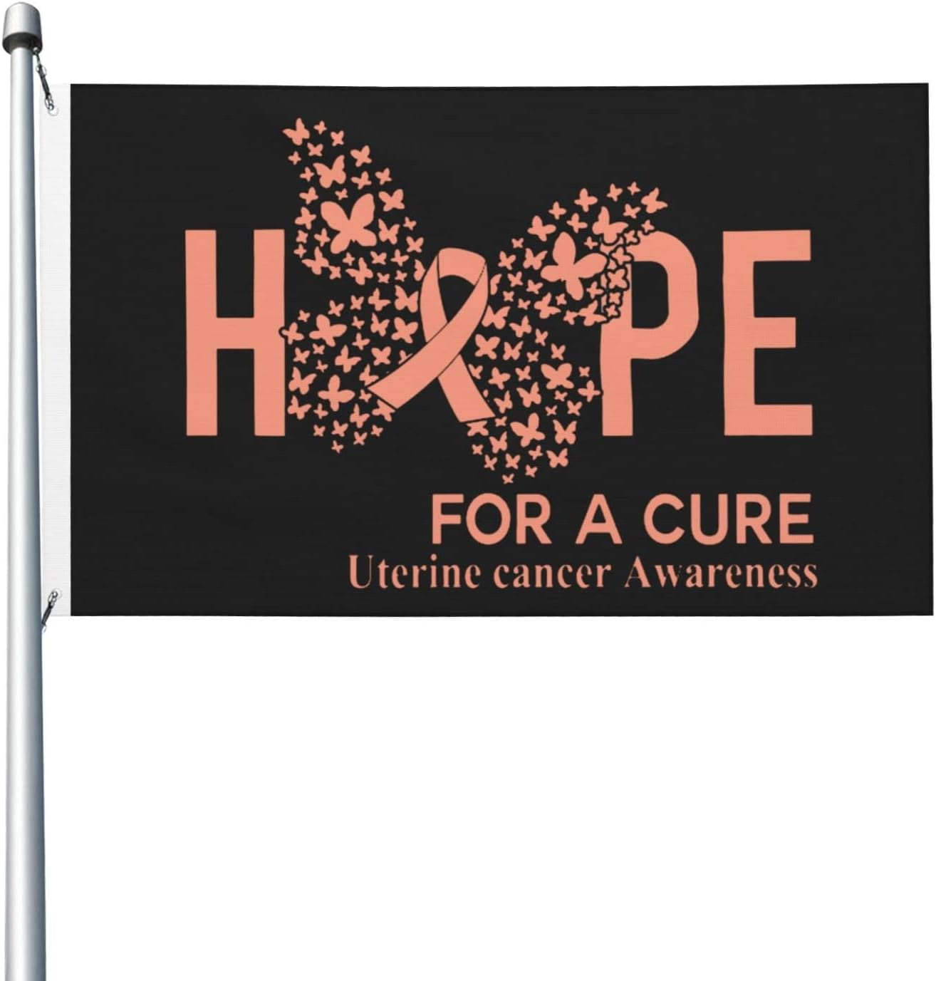 Hope Uterine Cancer Flag 3x5 Ft Outdoor Decoration Banner Yard Flag ...