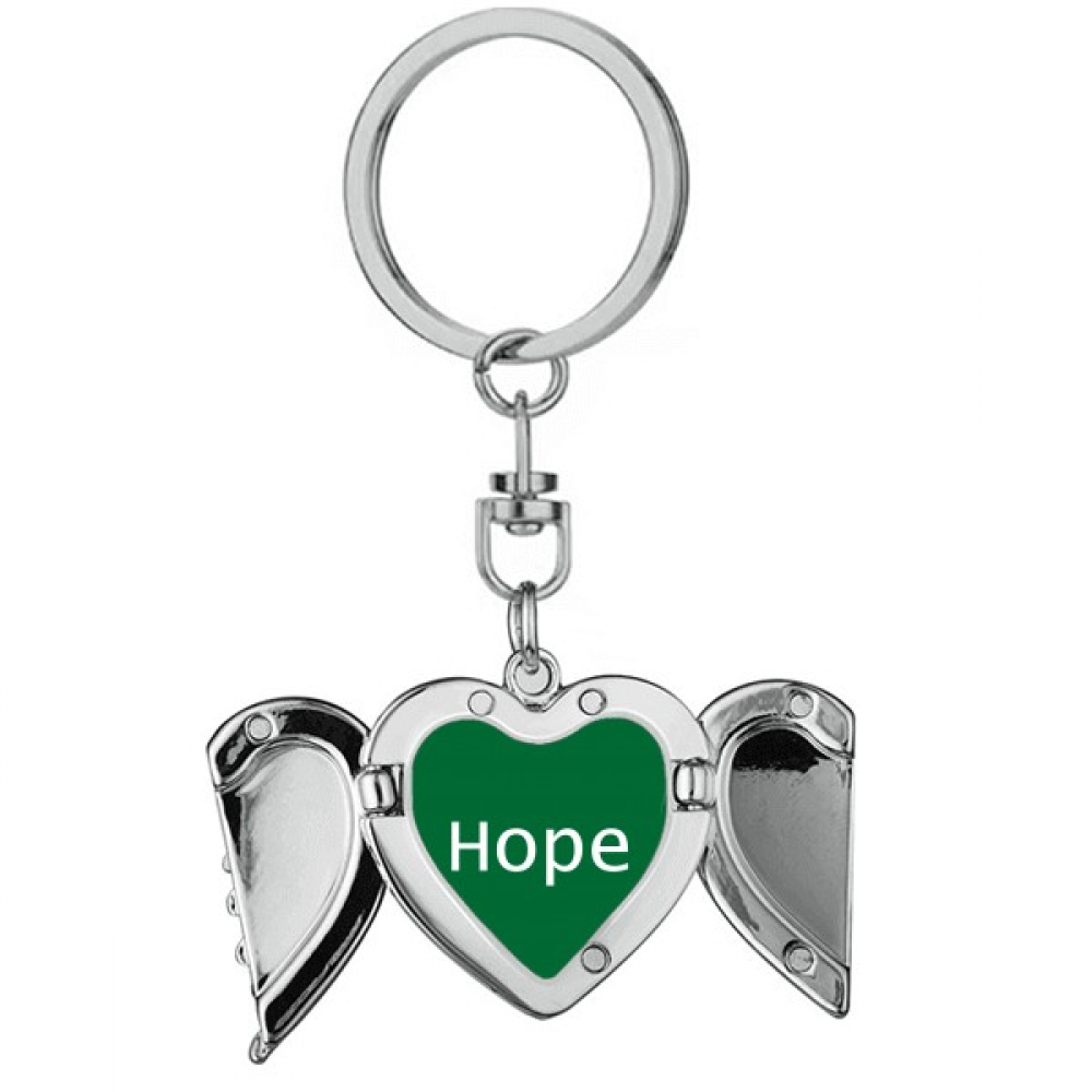Hope Word Inspirational Quote Sayings Heart Angel Wing Key Chain Holder ...