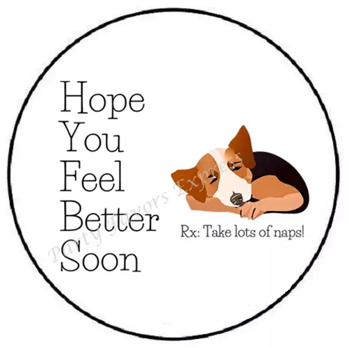 Hope You Feel Better Soon Dog Sticker Party Favors Sticker Envelope ...