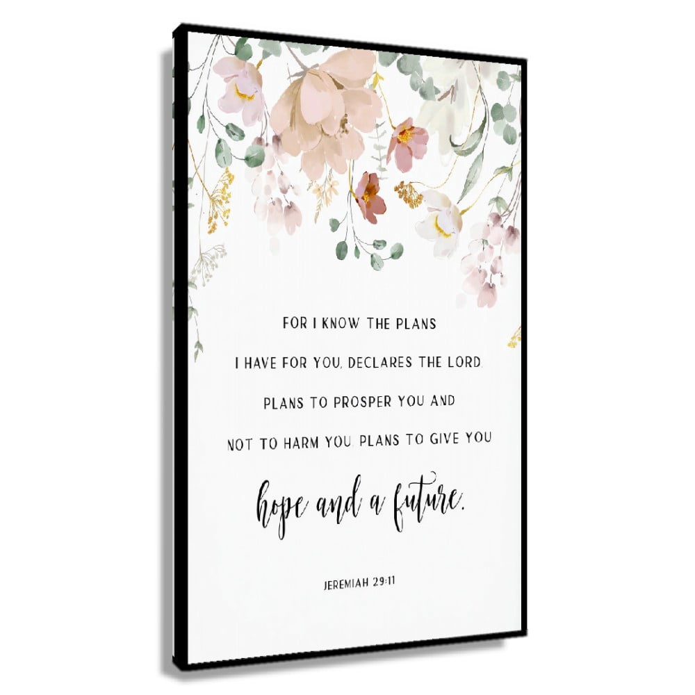 Hope and A Future Bible Verse Wall Art, Printable Wall Art, Floral ...