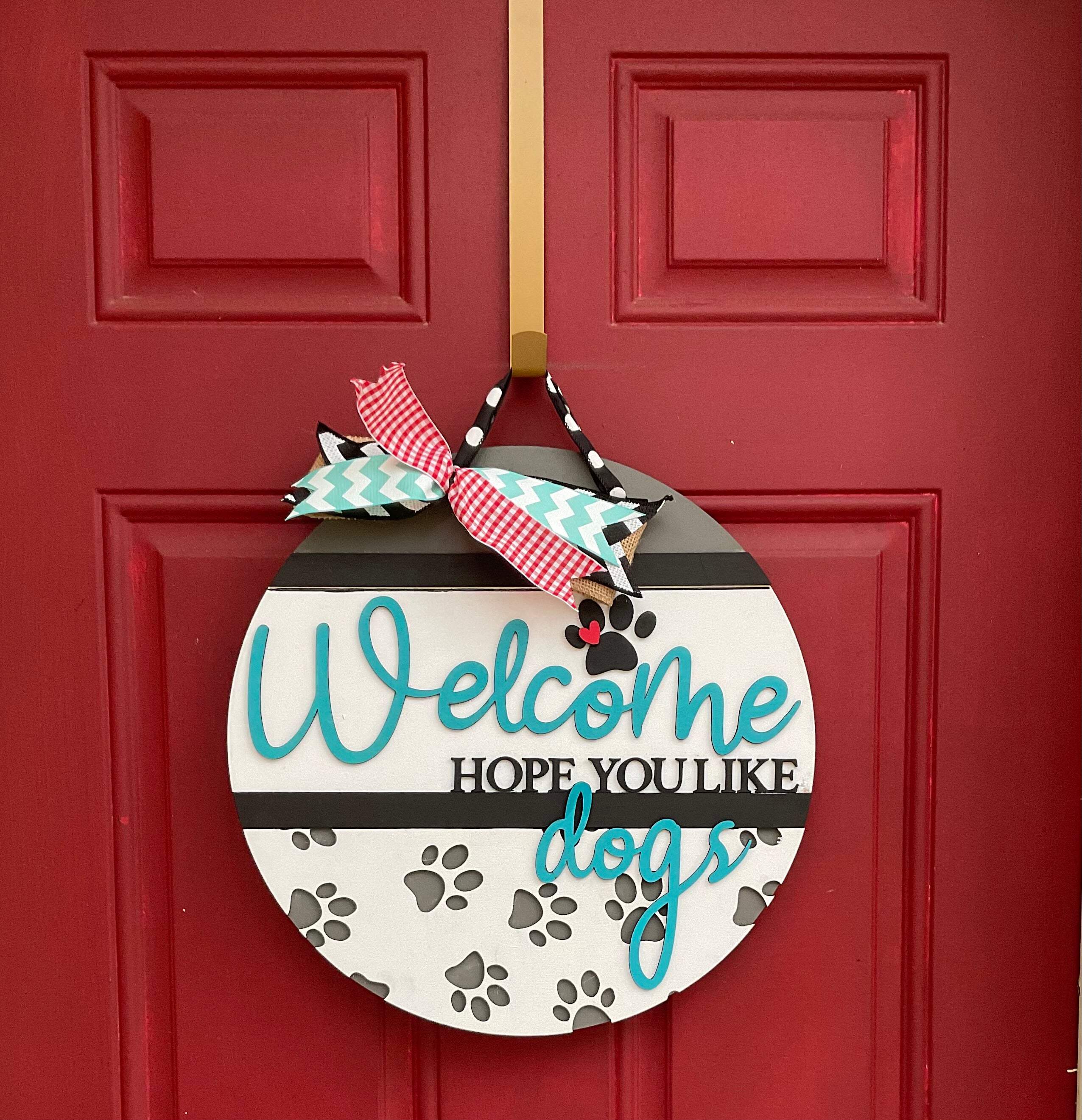Hope you Like Dogs l Animal Lovers l Pet Welcome Board l Dog Front Door ...