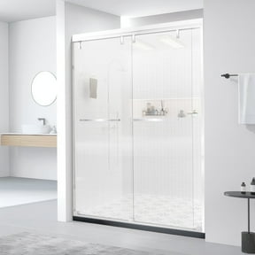 VIGO Elan 56 to 60 in. W x 74 in. H Sliding Frameless Shower Door in ...