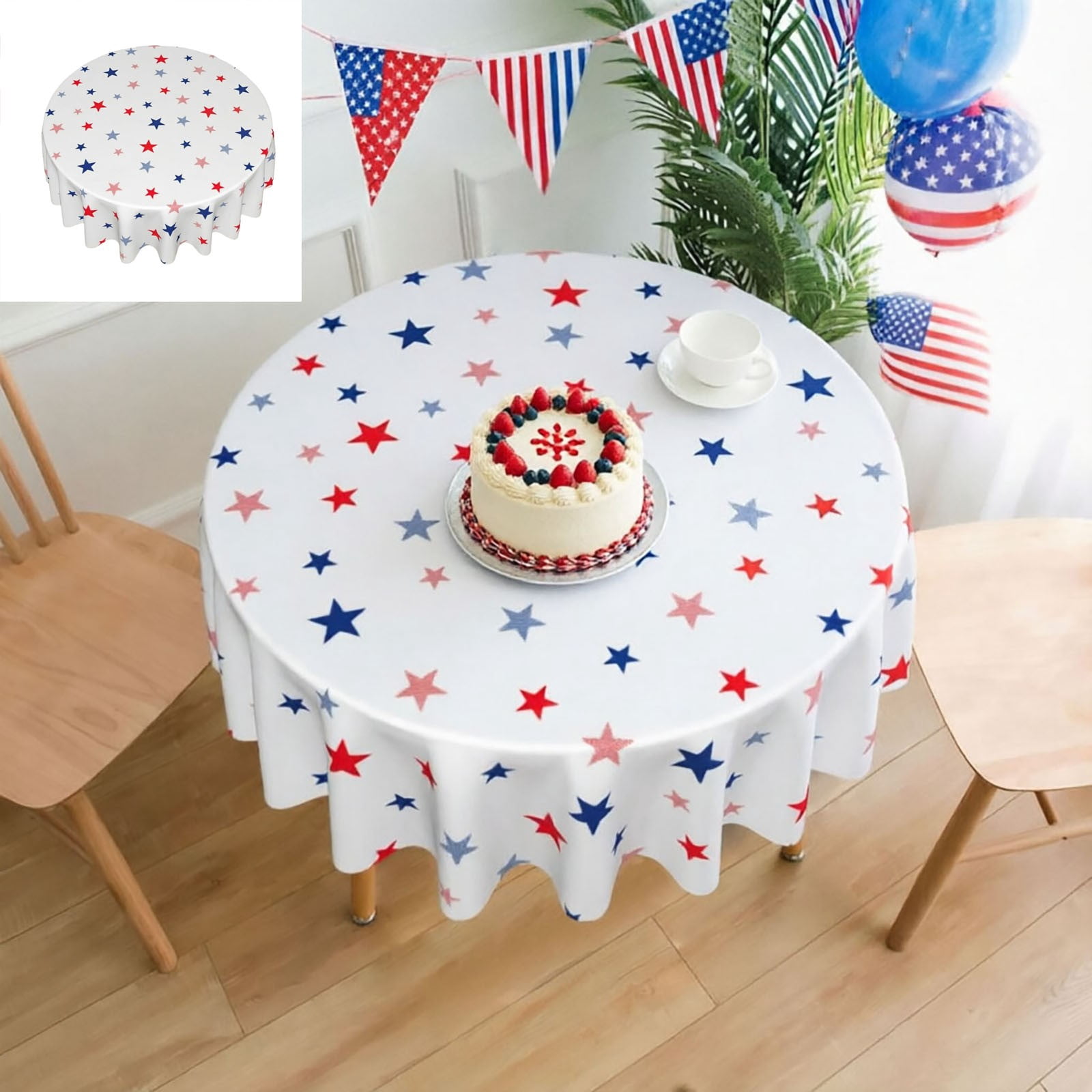 HopePan Patriotic Tablecloths Rectangular Red White and Blue Table ...
