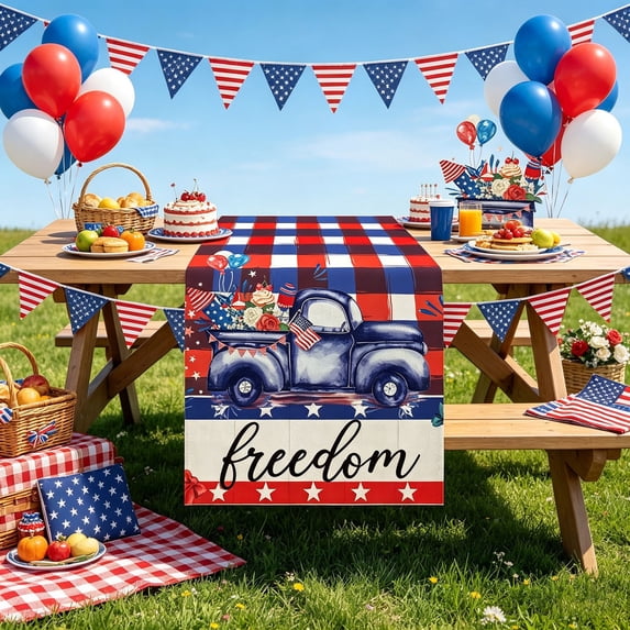 HopePan Patriotic Tablecloths Rectangular Red White and Blue Table ...