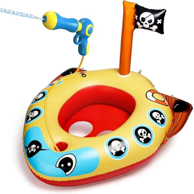 HopeRock Fun Pirate Ship Pool Float Toy, Inflatable Ride-on for Cool ...