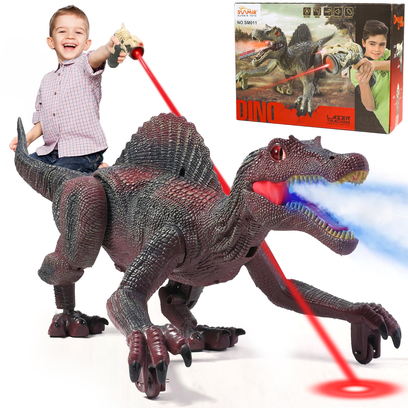 HopeRock Remote Control Dinosaur Toys for Boys 3-6 Years, Electronic RC ...