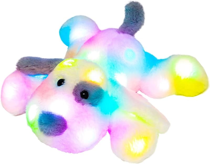 Hopearl LED Musical Stuffed Puppy Lighting Up Singing Plush Toy ...