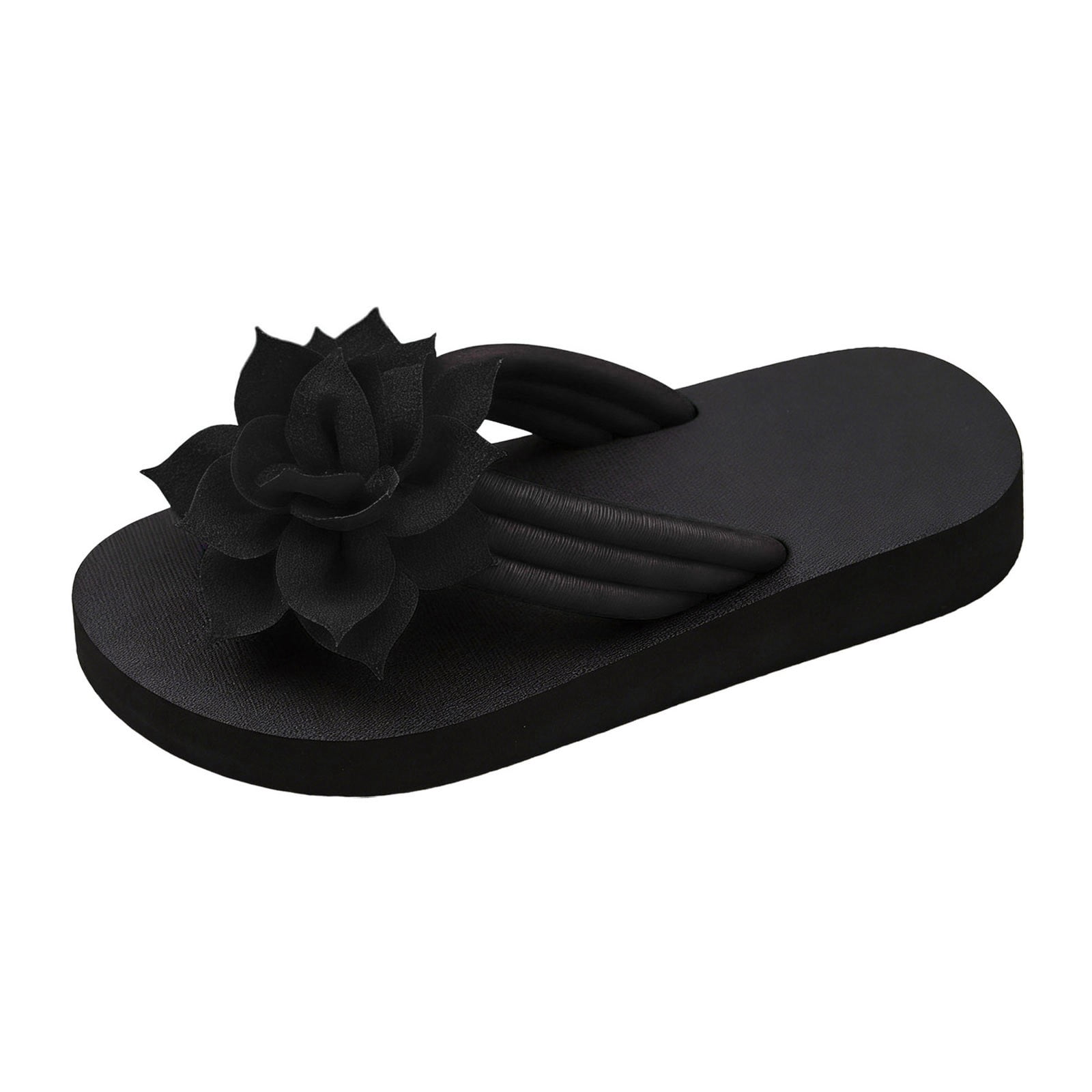 Hopepan White Floral Sandals for Women 2026 - Cute Dressy Flat Bridal ...