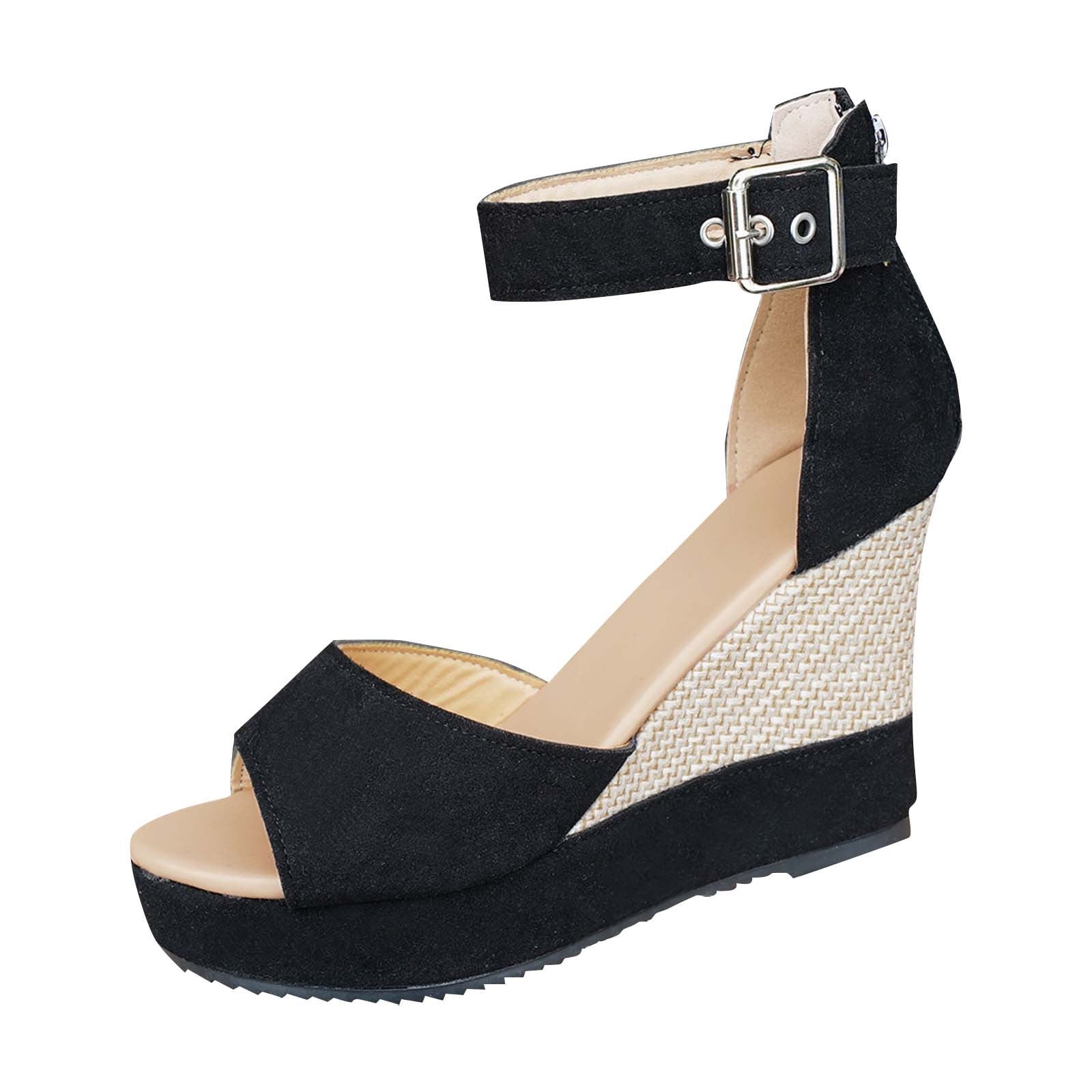 Hopeusnice Sandals for Women Thick-Soled Platform Heel Breathable Soft ...