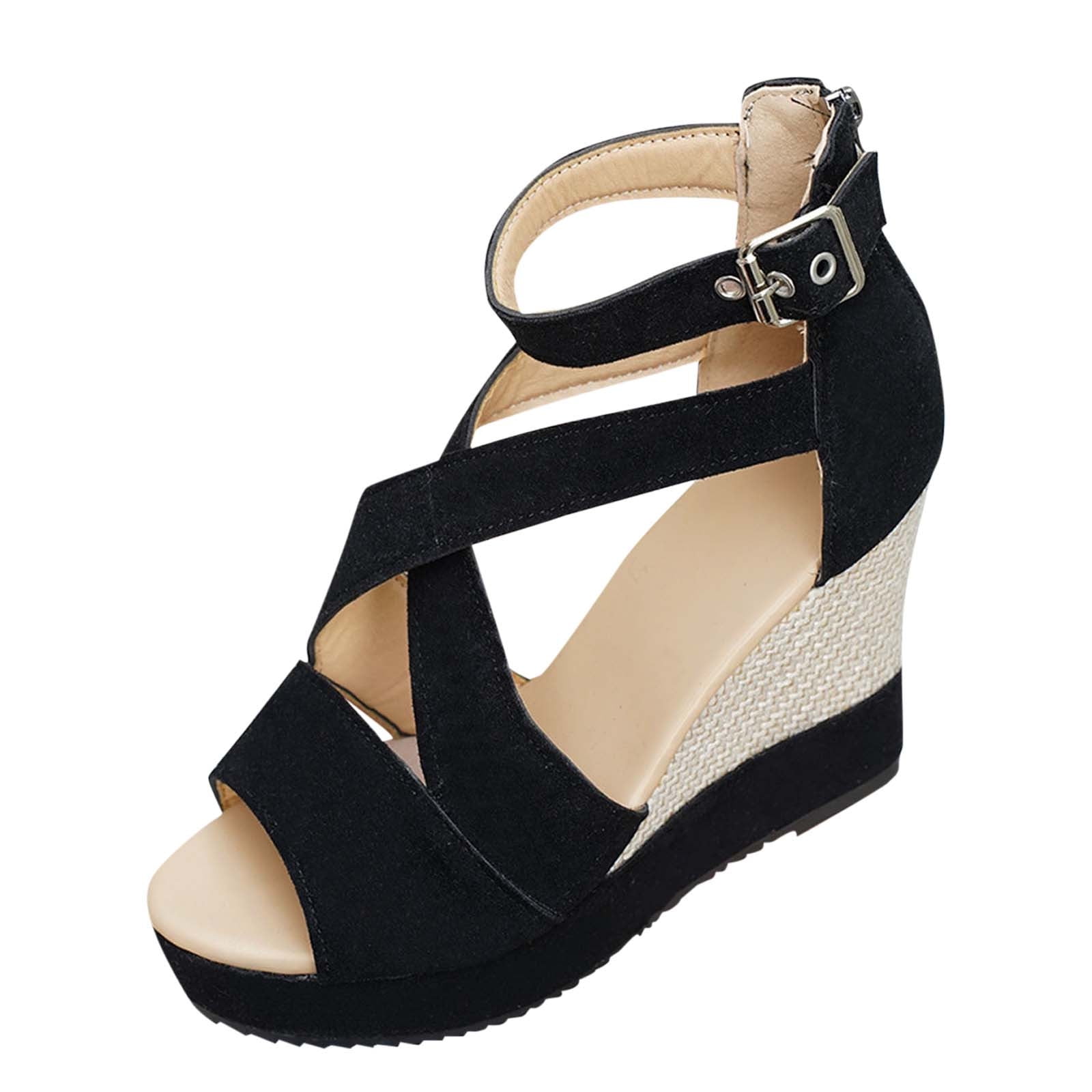 Hopeusnice Sandals for Women Thick-Soled Platform Heel Breathable Soft ...