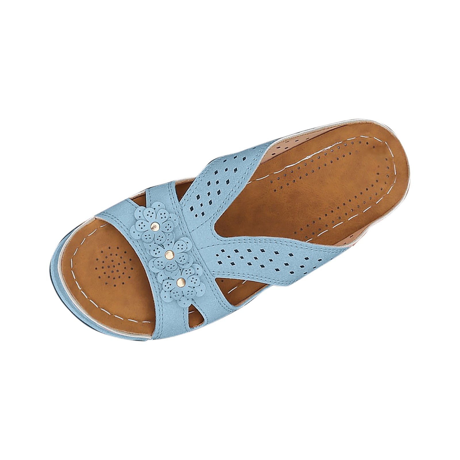 Hopeusnice Wedges Shoes for Women Non-Slip Pu Summer Shoes Open Toe ...