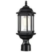 3-Light 85.43"in Matte Black Outdoor Post Light with Dusk to Dawn ...