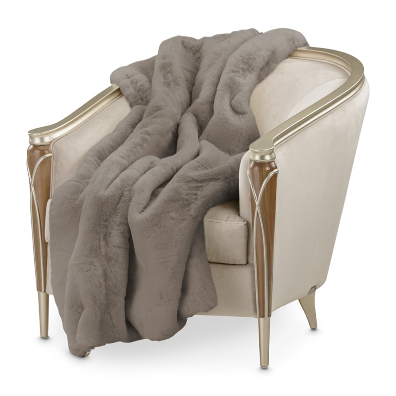 Hopkins Plush 56" x 72" Faux-Fur Throw - Mushroom Gray - Walmart.com
