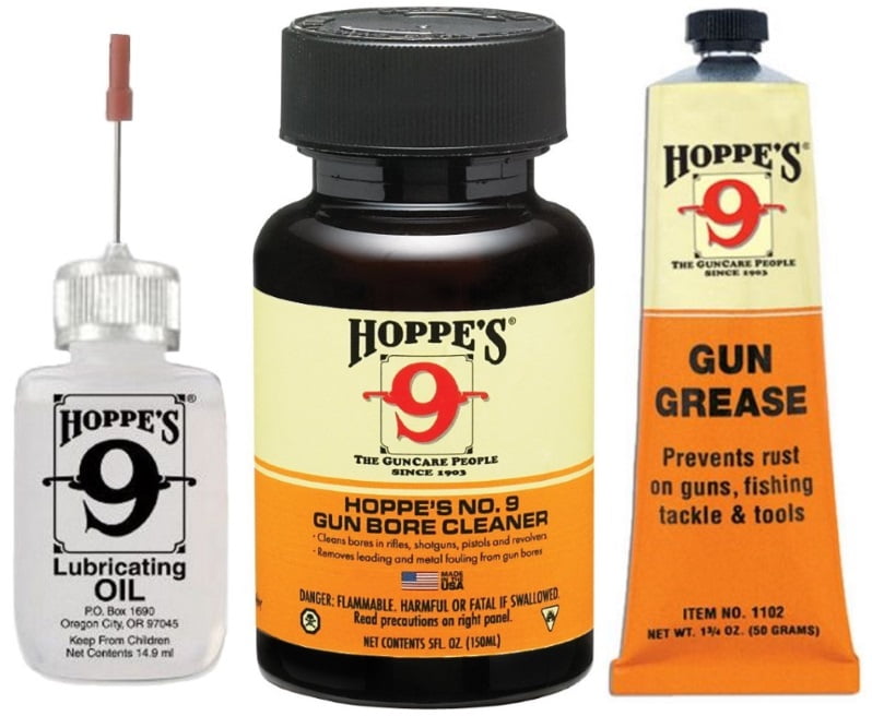 Hoppe's No. 9 5oz Bore Solvent 904, Needle Oiler 3060, Gun Grease 1102N ...