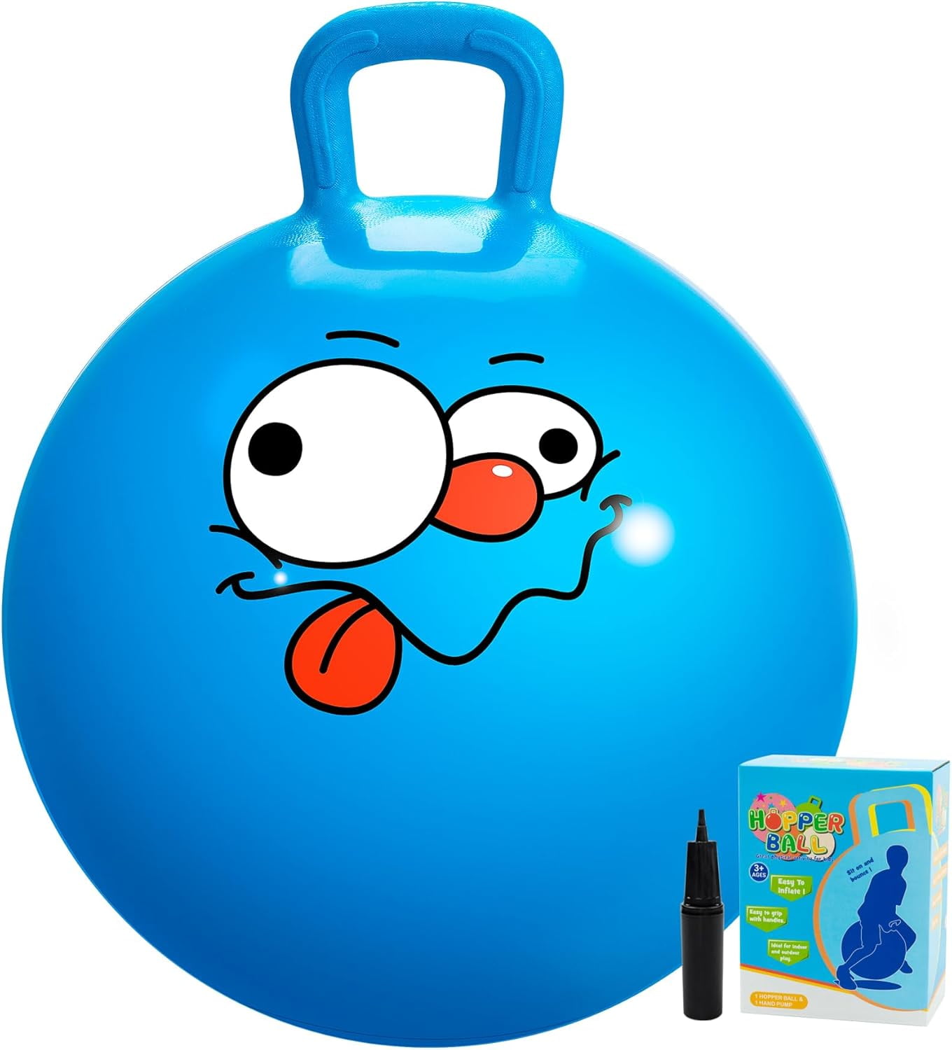 Hopper Ball 18 inches Bouncy Ball with Handle for Kids Age 3-6 Hoppity ...