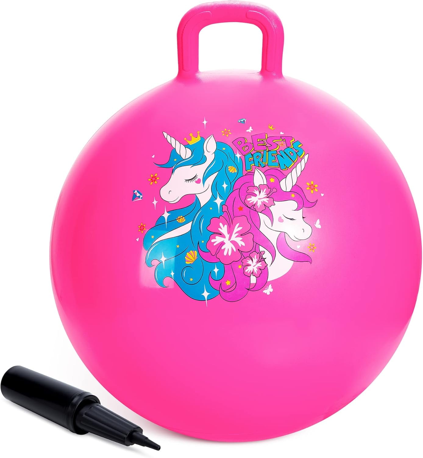 Hopper Ball, Pink Bouncy Balls for Kids, 18 Inch Sit on Jumping Toys ...