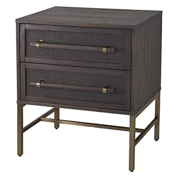 Hopper Studio Sophia Elegant 2-Drawer Nightstand with Woven Rattan ...